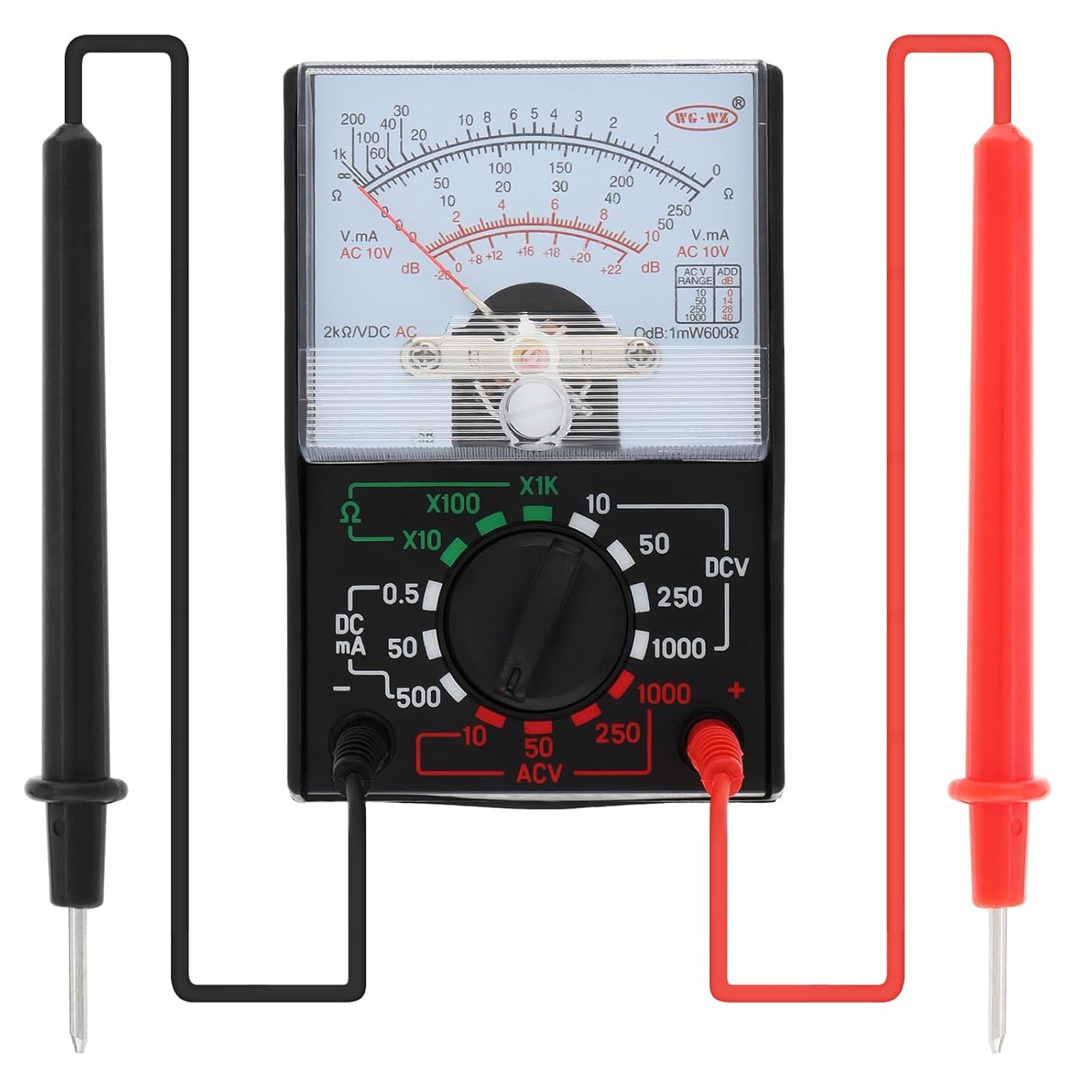 Mini Analog Multimeter Electric Ac Dc Current Ohm Decibels Voltage ...