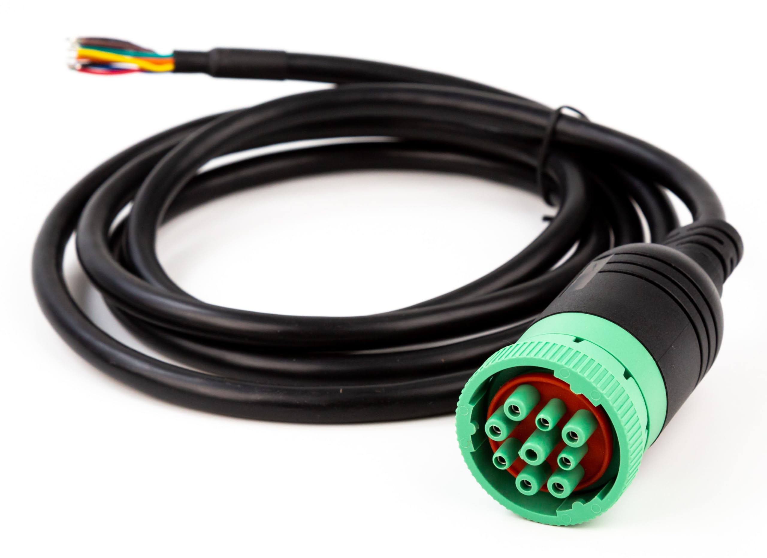 Amazon.com: Green Type 2 J1939 Male to Open Pigtail 9pin Cable Truck ...