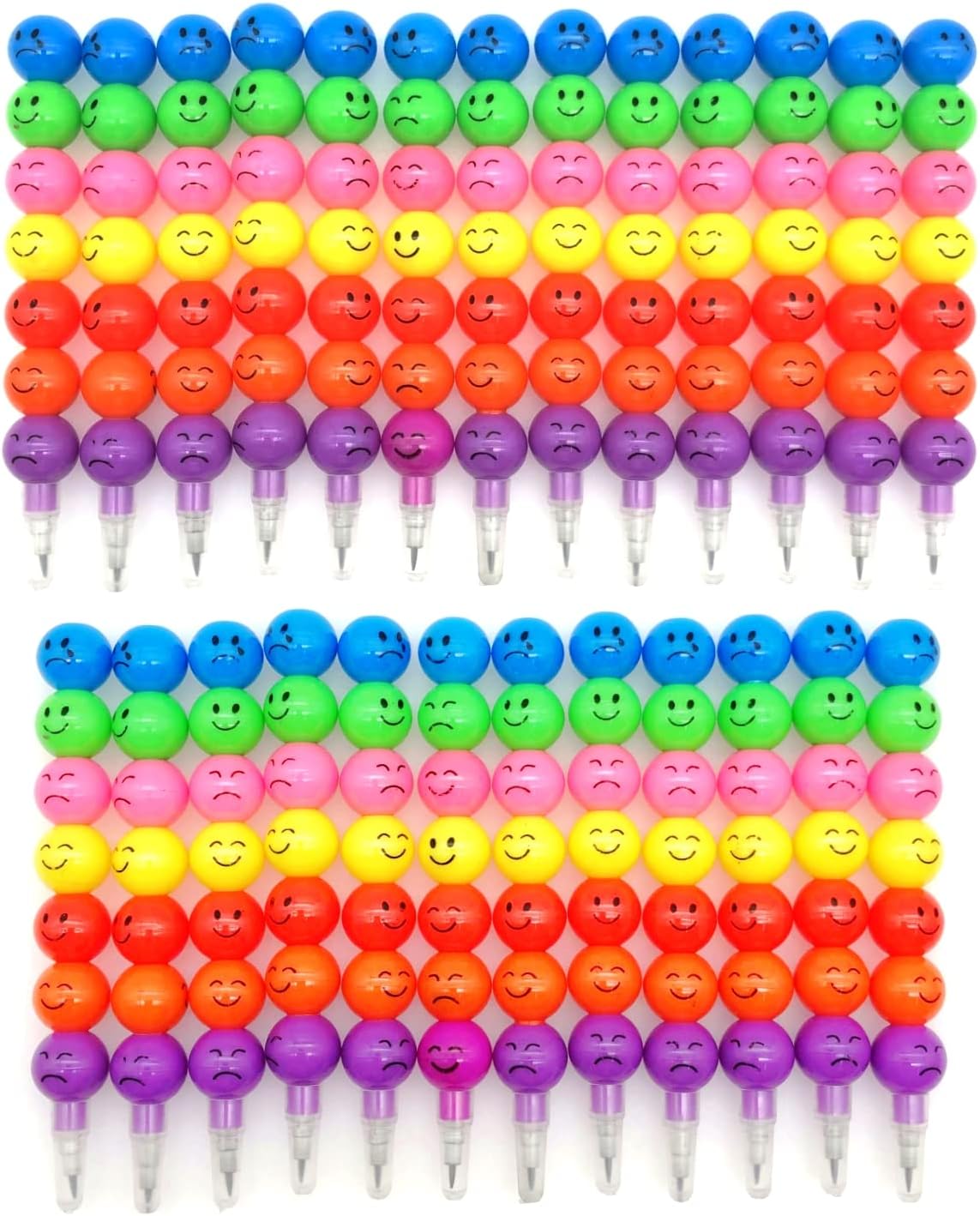 JZK Lot de 25 crayons graphite empilés multicolores pour enfants ...