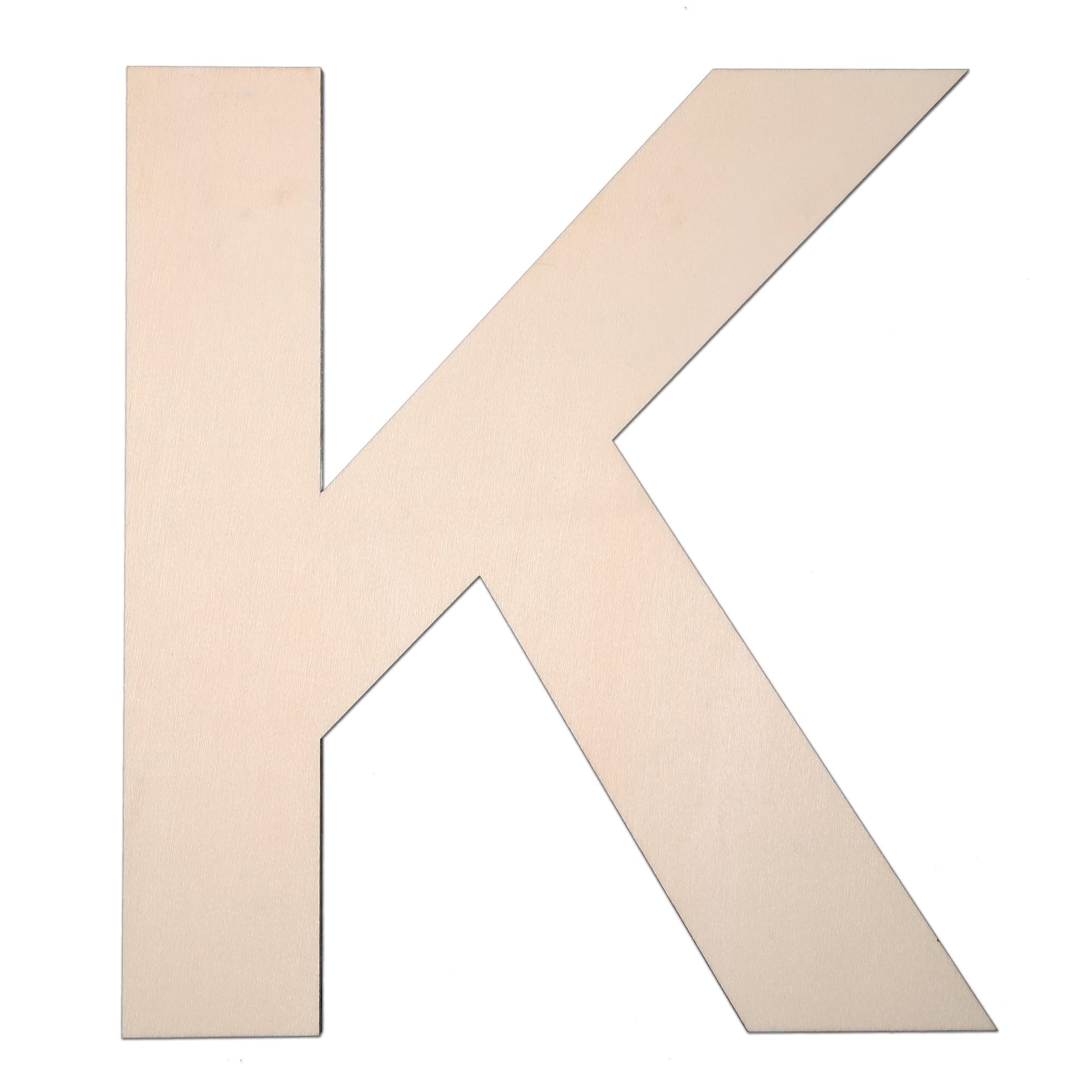Amazon.com: 12 Inch Wooden Letter K, 1/4 Inch Thick Large Unfinished ...