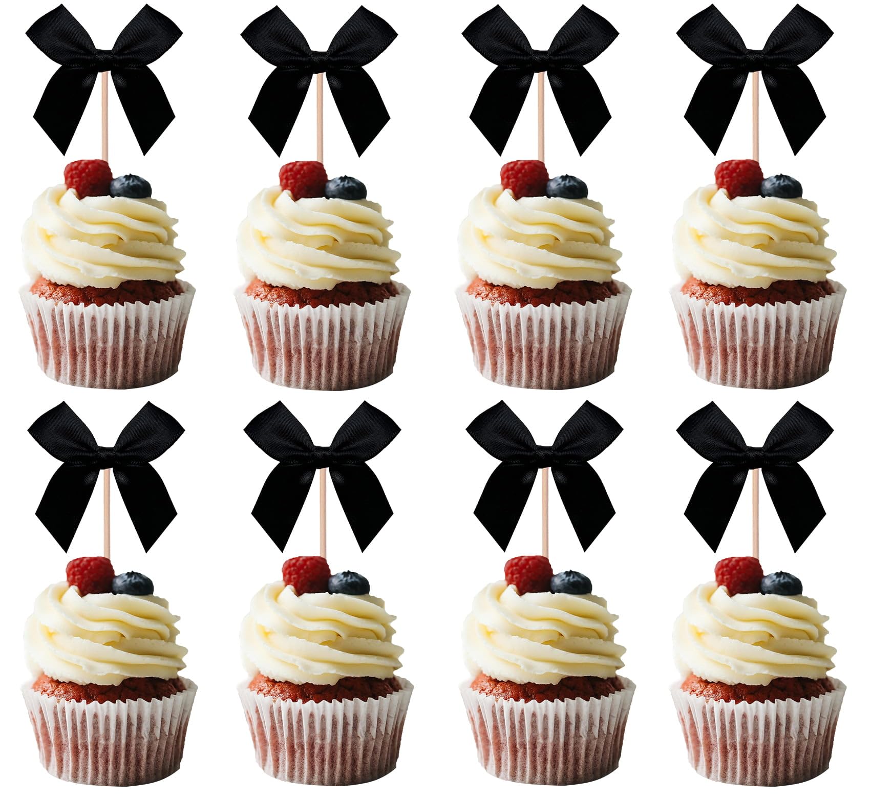 Amazon.com: Bow Cupcake Toppers, Ribbon Bow Cake Topper for Baby Shower ...