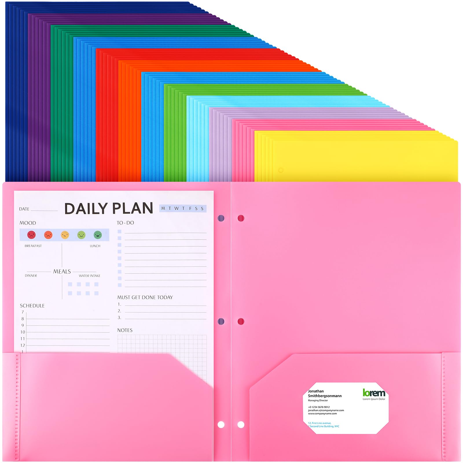 Slot Track Terminal 72 Pack 2-Pocket Folders With 3-Hole Punch - Heavy ...