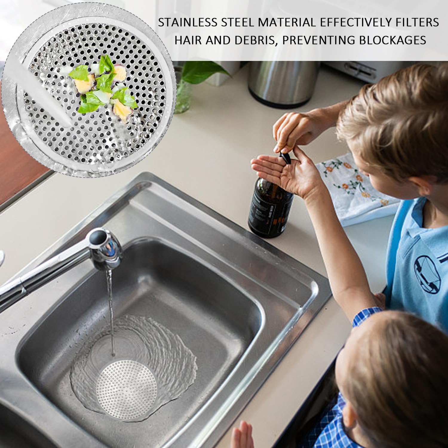 3 Shower Filters, 1 Floor Drain Cover, Shower Hair Filter, Bathtub ...