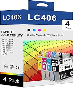 Amazon.com: LC406 Ink Cartridge (with New Chip),Compatible for Brother ...
