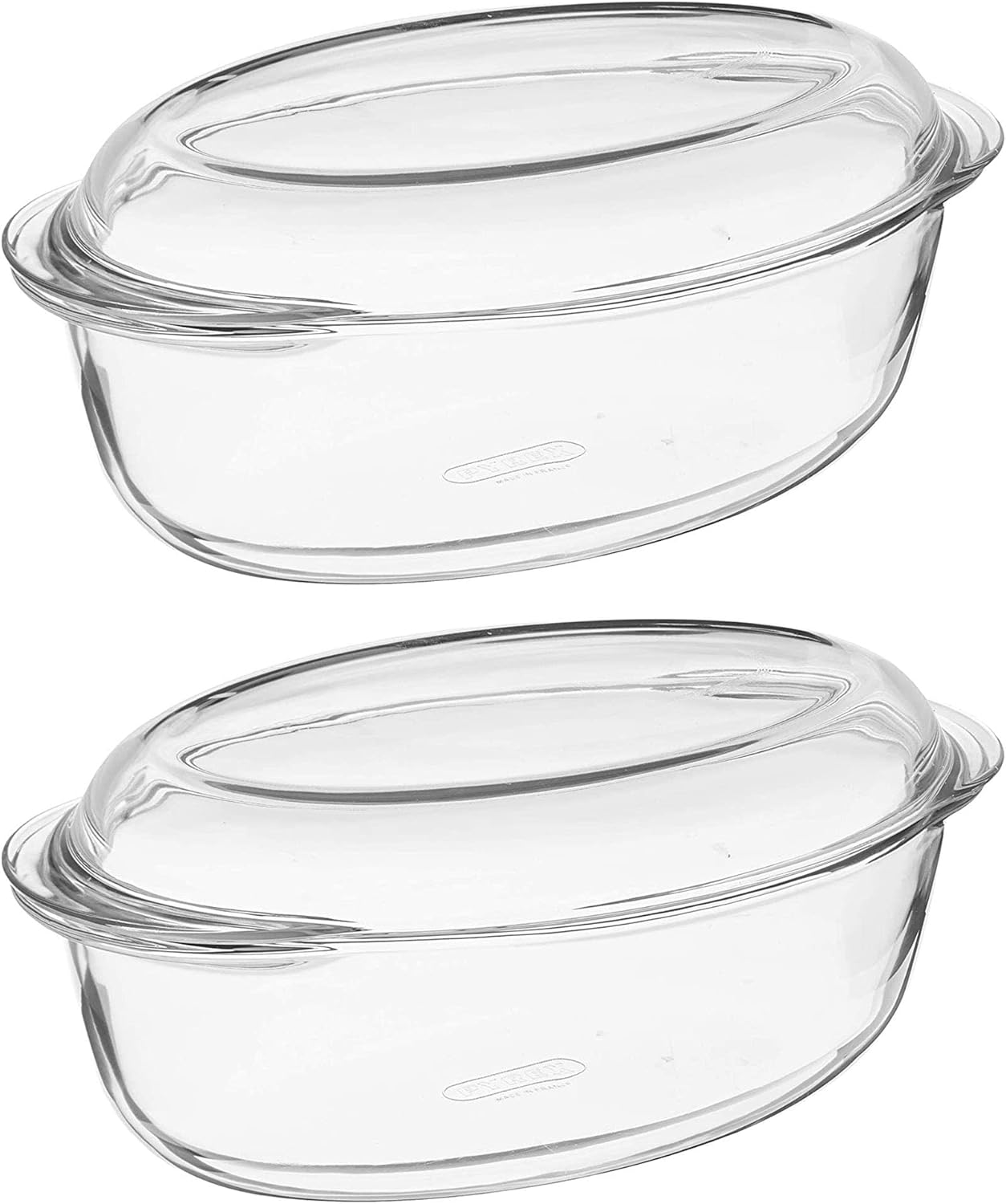Pyrex Essentials Glass Oval Casserole Dish with Lid 4.0L Transparent ...