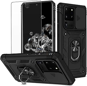 Amazon.com: pompvla for Samsung Galaxy S20 Ultra case with Temprerd Glass Screen Protector,with ...