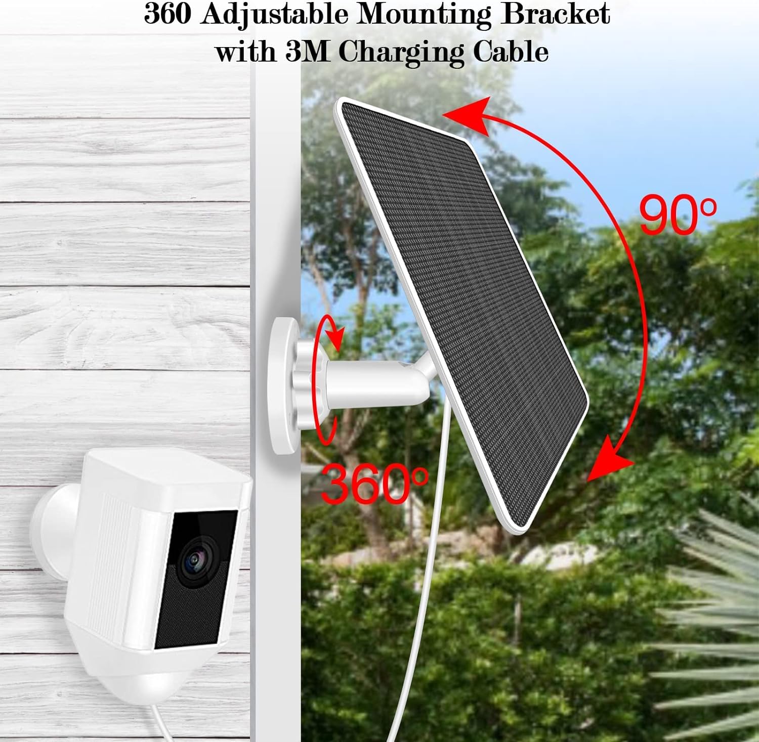 Snapklik.com : Solar Panel For Ring Camera, 6W Ring Solar Panel For ...