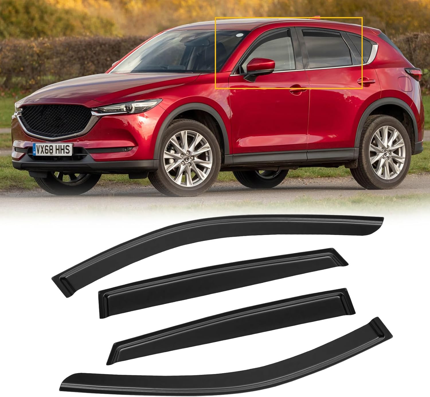 Amazon.com: CMVT Auto Window Visors for 2017-2023 Mazda CX-5 CX 5 CX5 ...