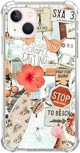 Amazon.com: Summer Vibes Surfing Case Compatible with iPhone 14, Aesthetic Summer Turtle Flower ...