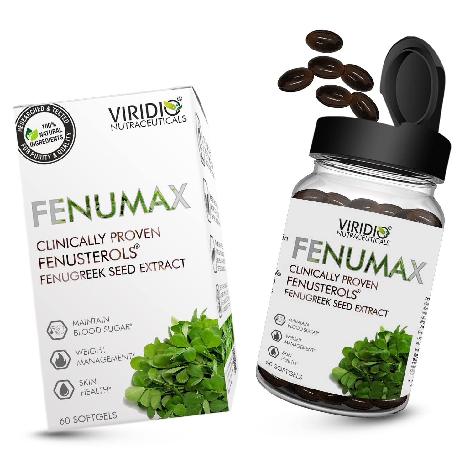 Buy Viridio Fenumax- Fenusterols-Fenugreek Seed Extract 300 Mg- For ...