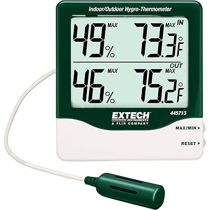 Extech Instruments 445713 Big Digit Indoor/Outdoor Hygro-Thermometer ...