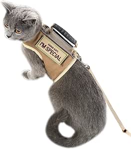 Tactical Cat Harness and Leash for Walking Escape Proof, Adjustable Cat ...