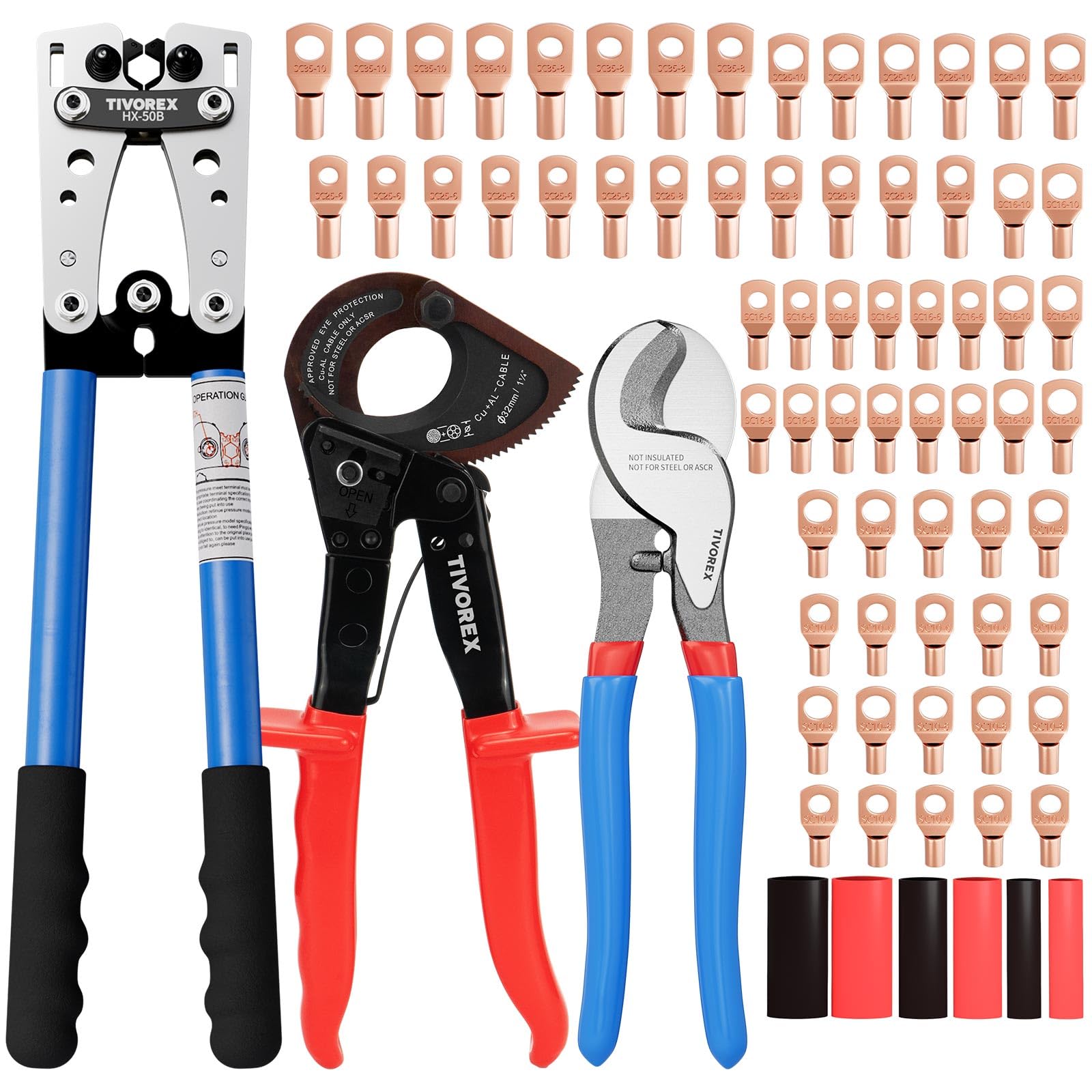 Battery Cable Lug Crimping Tool for AWG 8-1/0 Electrical Lug with ...