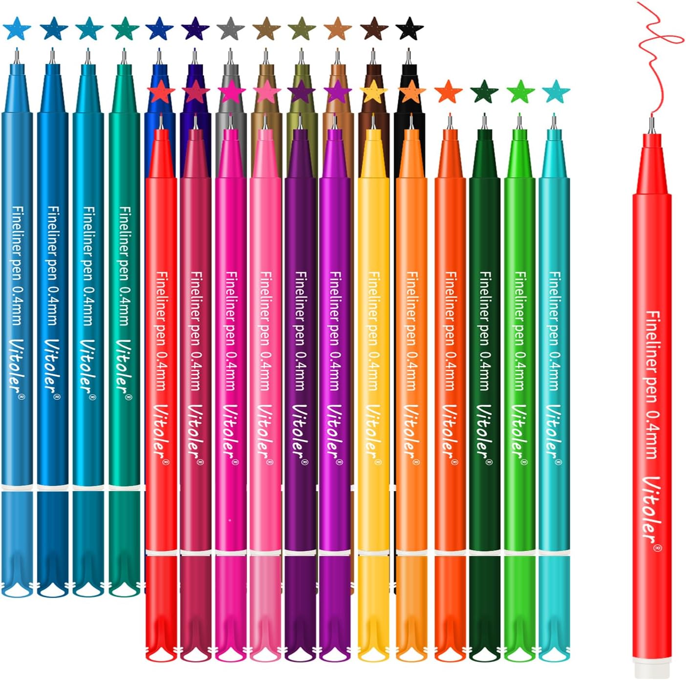 Amazon.com : Colored Pens, 38 Fineliner Porous Fine Point Pens with 2 ...