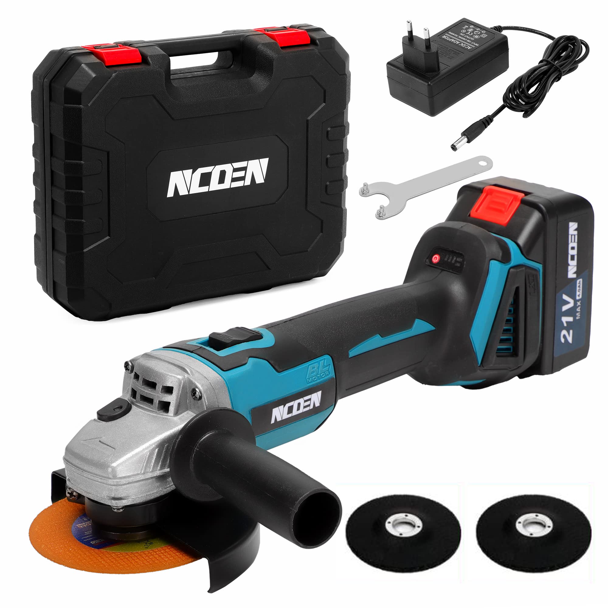 Buy NCOEN Cordless Angle Grinder,4-1/2 Inch Cordless Grinder with 4.0A ...
