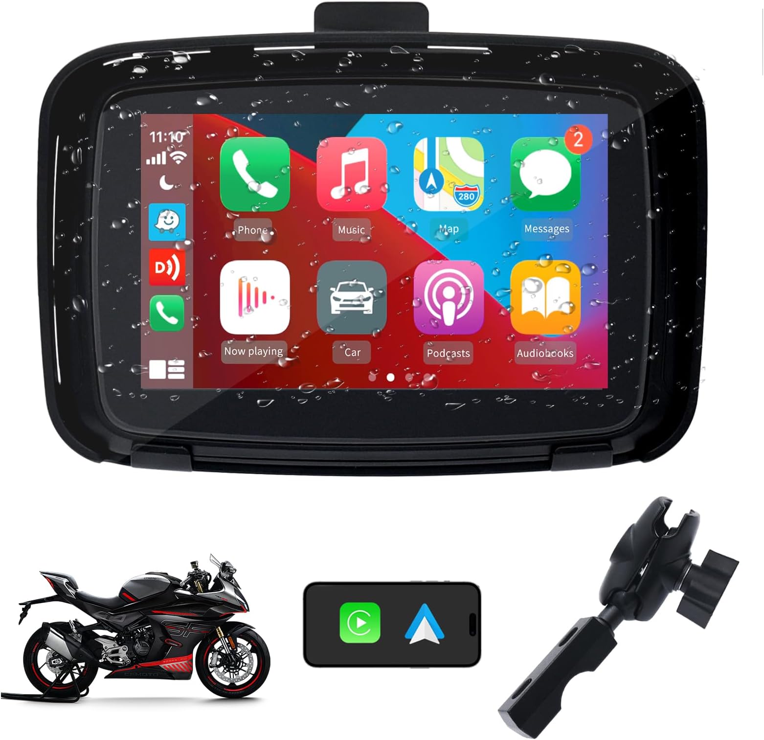Volam Motorrad Carplay Bildschirm mit Design Halterung für Motorräder ...