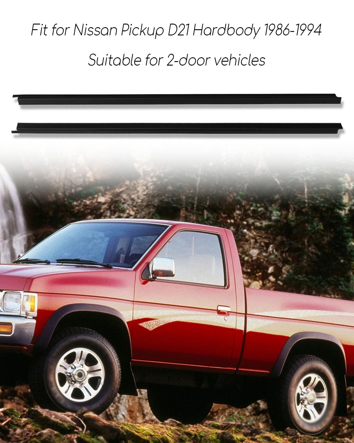 2 Pcs Weatherstrip Window Molding Trim Seal Belt Fit for Nissan Pickup ...