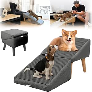 Amazon.com : Split Ottoman Dog Ramp, 2-in-1 Lightweight Folding Dog ...