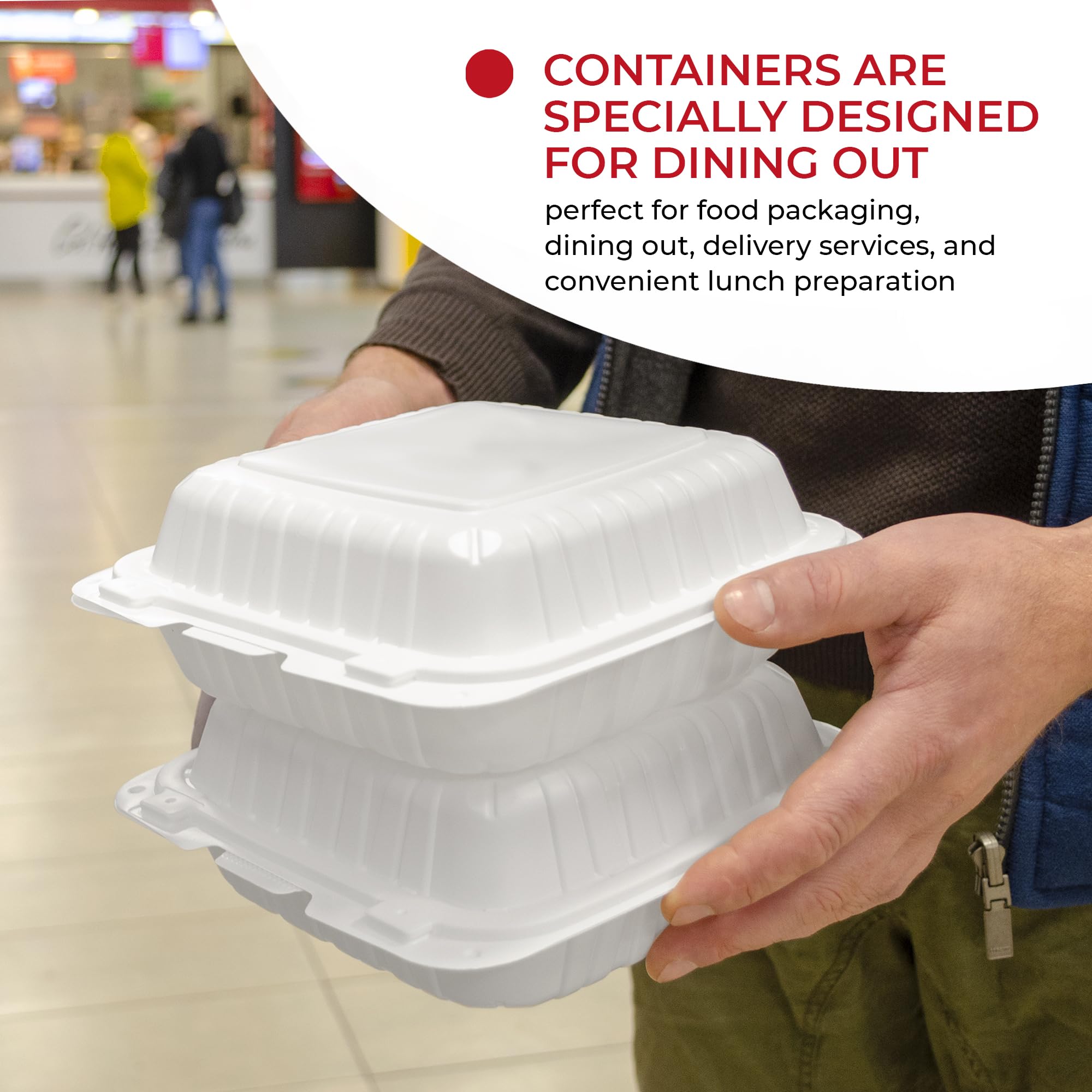 Snapklik.com : To Go Food Storage Containers (60 Pack) 8" X 8" - 39oz ...