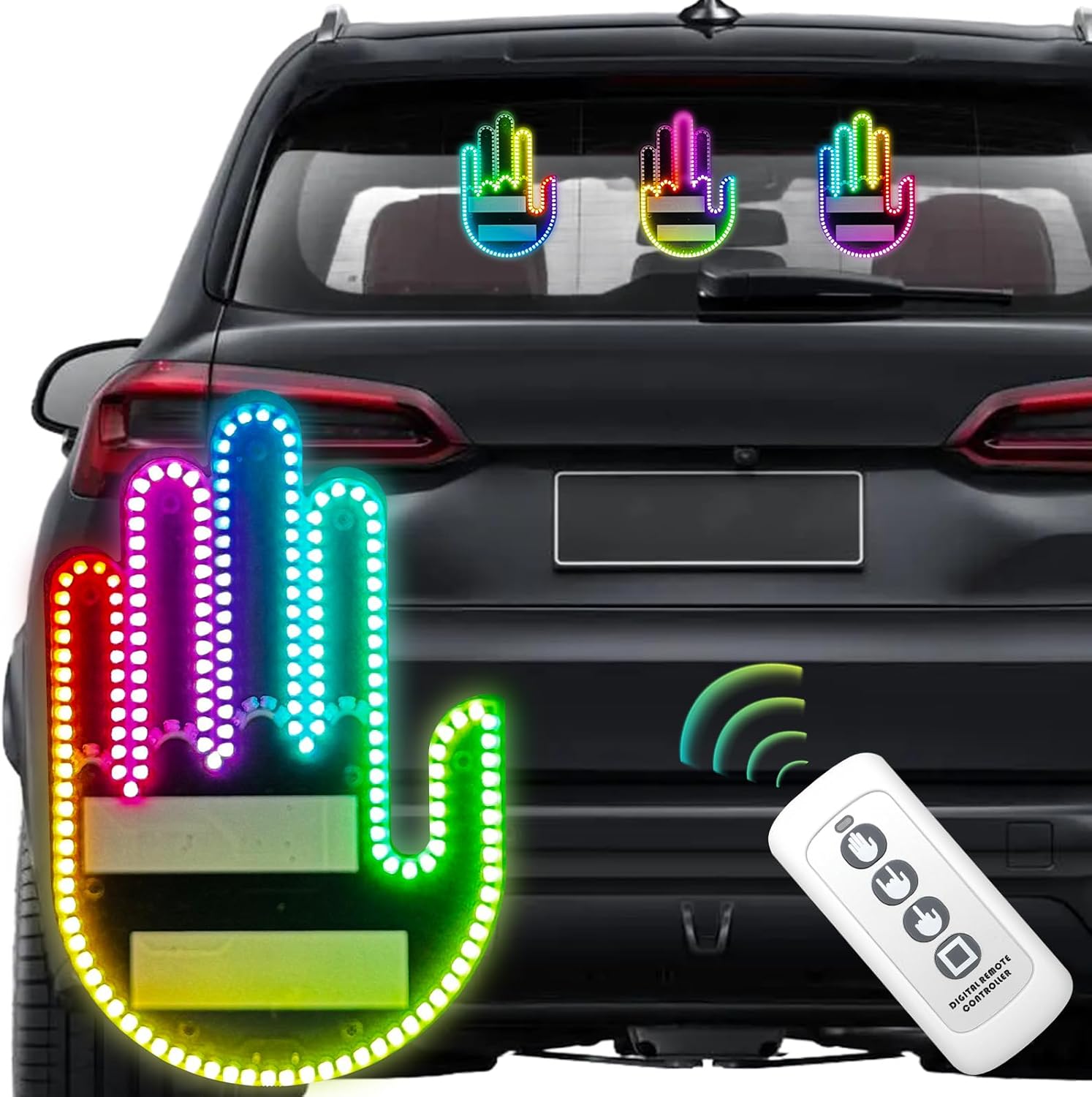Amazon.com: LECART Colorful Hand Gesture Light for Car Led Finger Light ...
