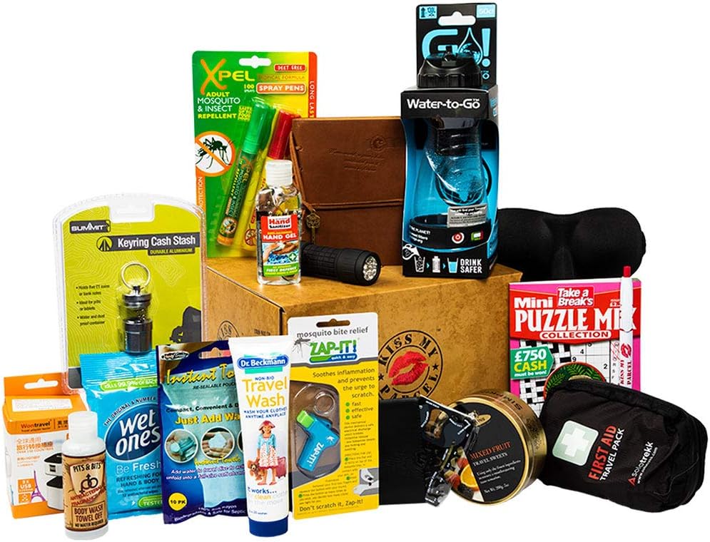 Travel Backpacking Hamper Gift, Camping Survival Kit, Bon Voyage Care ...