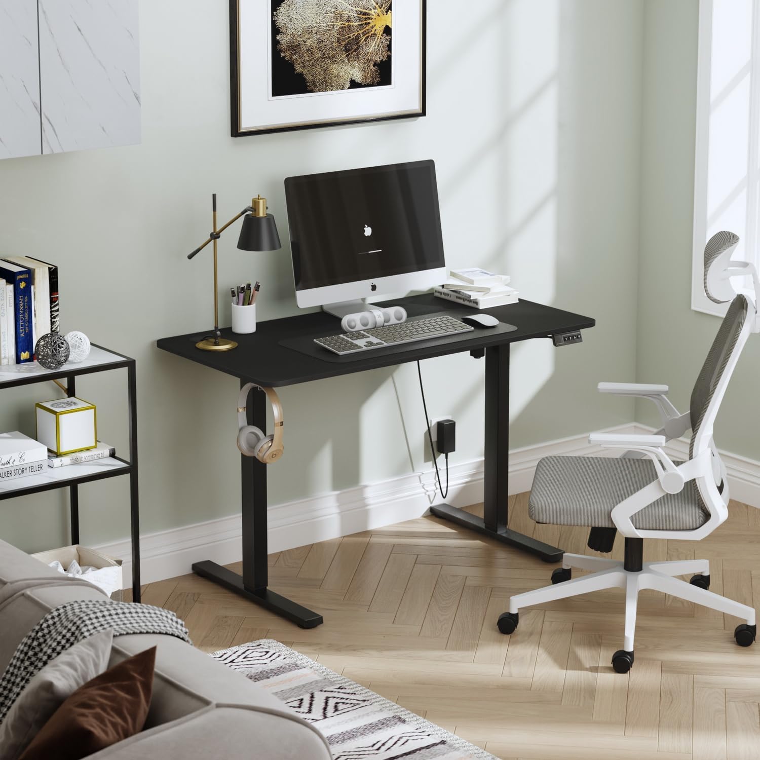 Escritorio Elevable Eléctrico de Altura Ajustable 140 x 60 cm Standing Desk Escritorio para ...