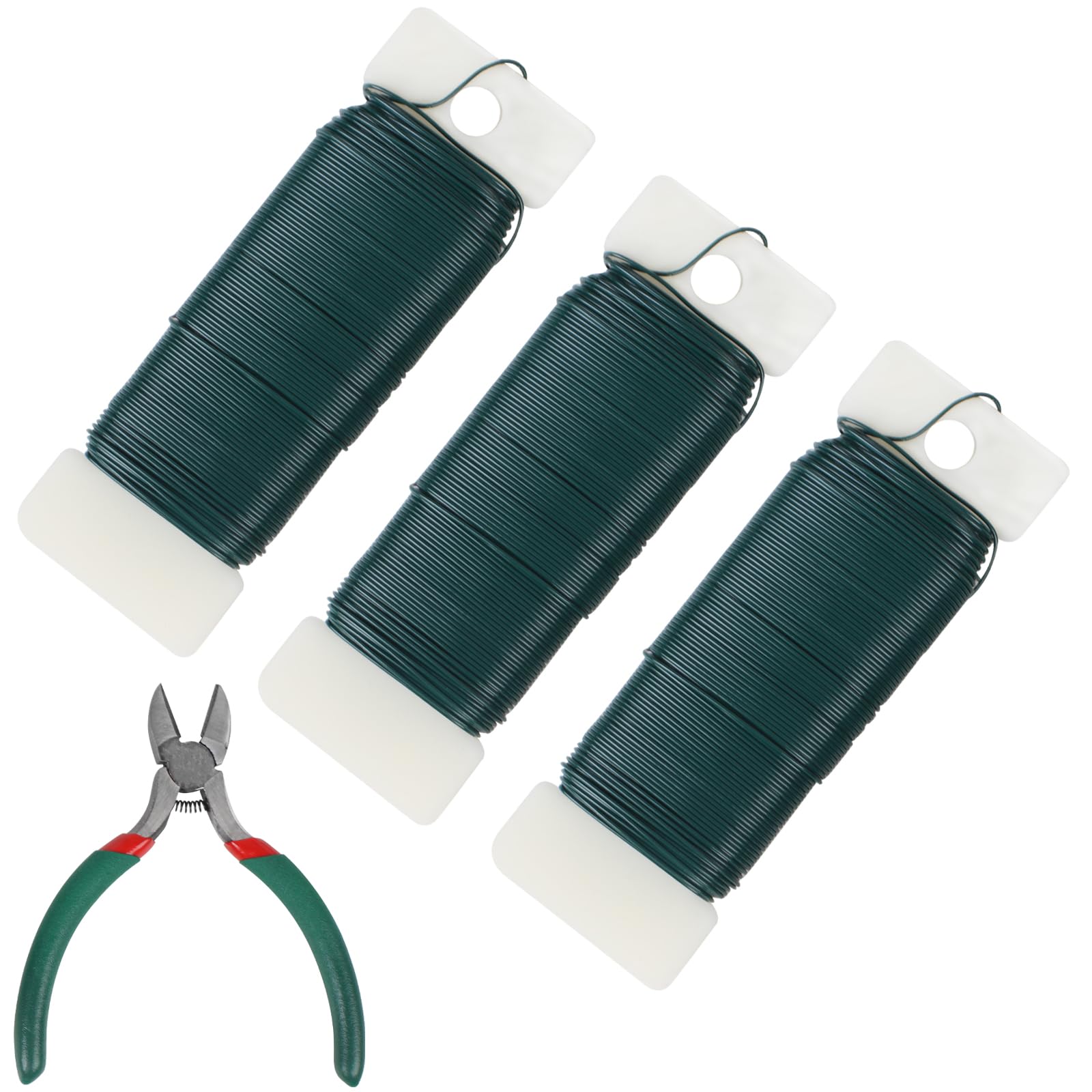 Amazon.com: 3 Pack 110 Yards Green Floral Wire 22 Gauge with Wire ...