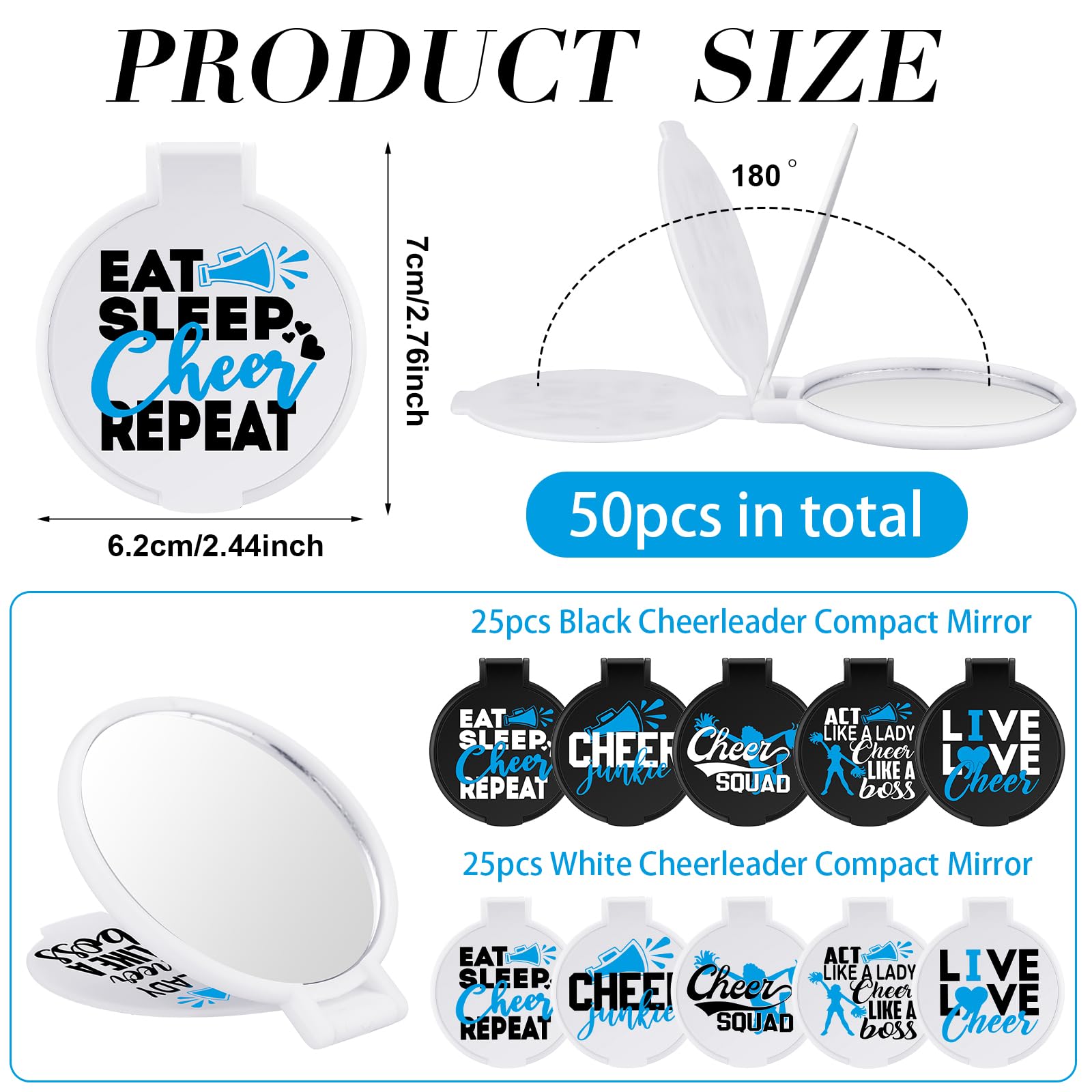 Snapklik.com : Wenqik 50 Pcs Cheerleader Mirror Gifts Bulk Cheerleading ...