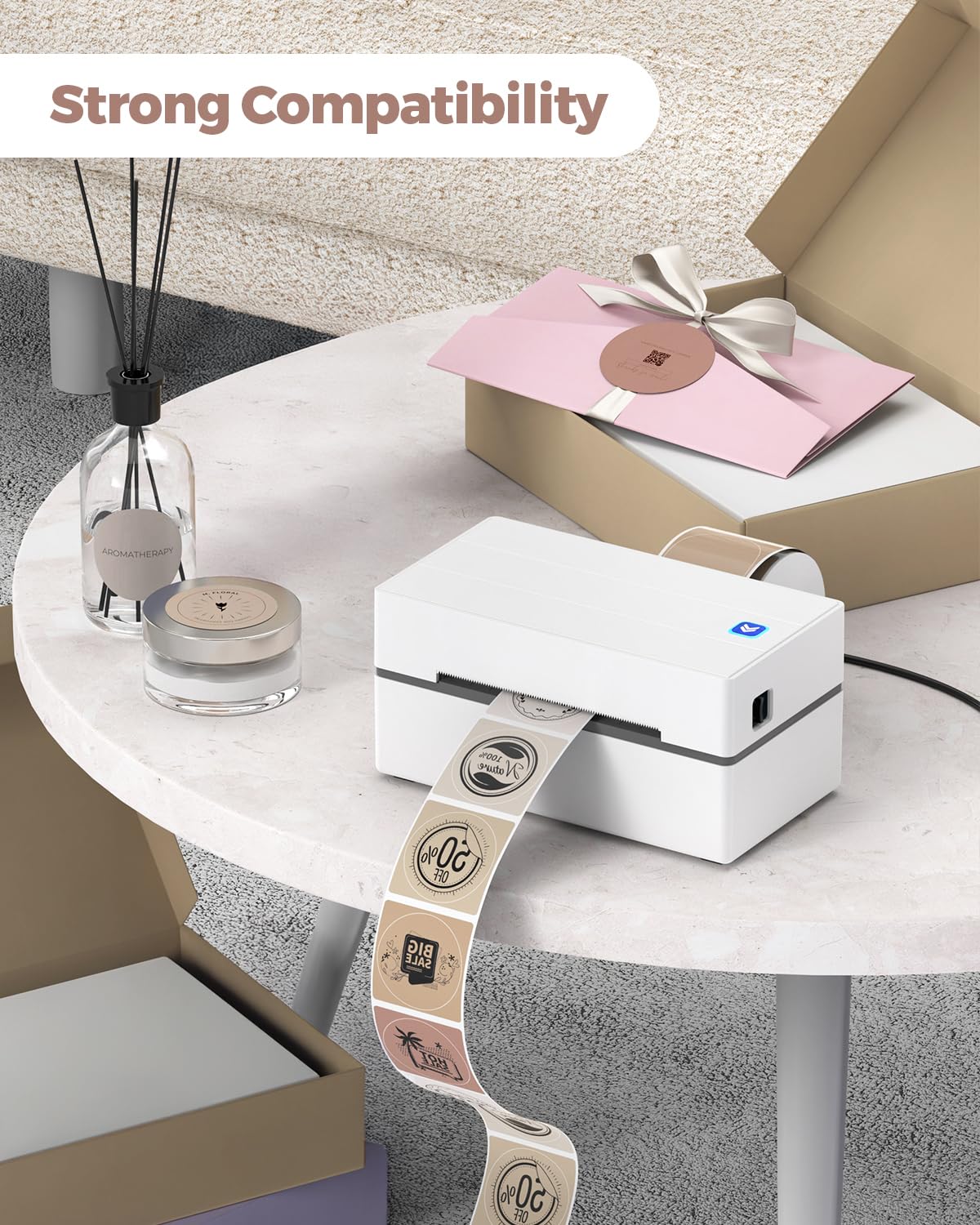 Snapklik.com : 2 Inch Thermal Labels Round, 2 Inch Thermal Label ...