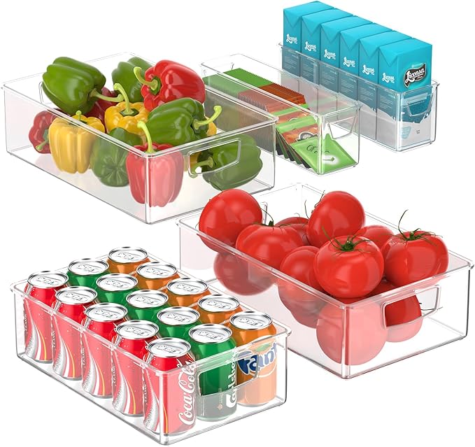 Fridge Storage Organiser - 5 Pack Fridge Stackable Fridge Organisers ...