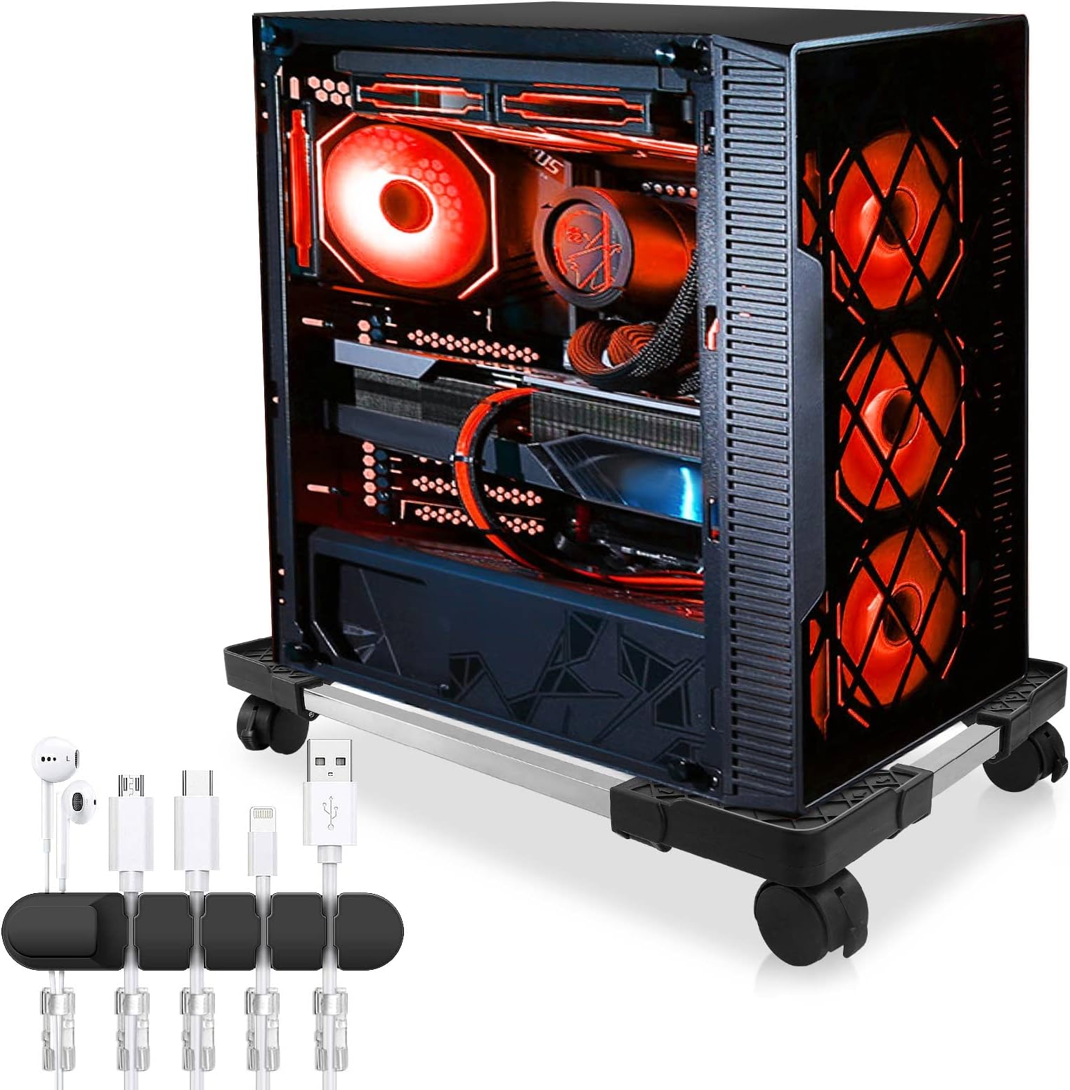 Amazon.com : Computer Tower Stand, CPU Stand 2-Tier PC Stand Rustic ...