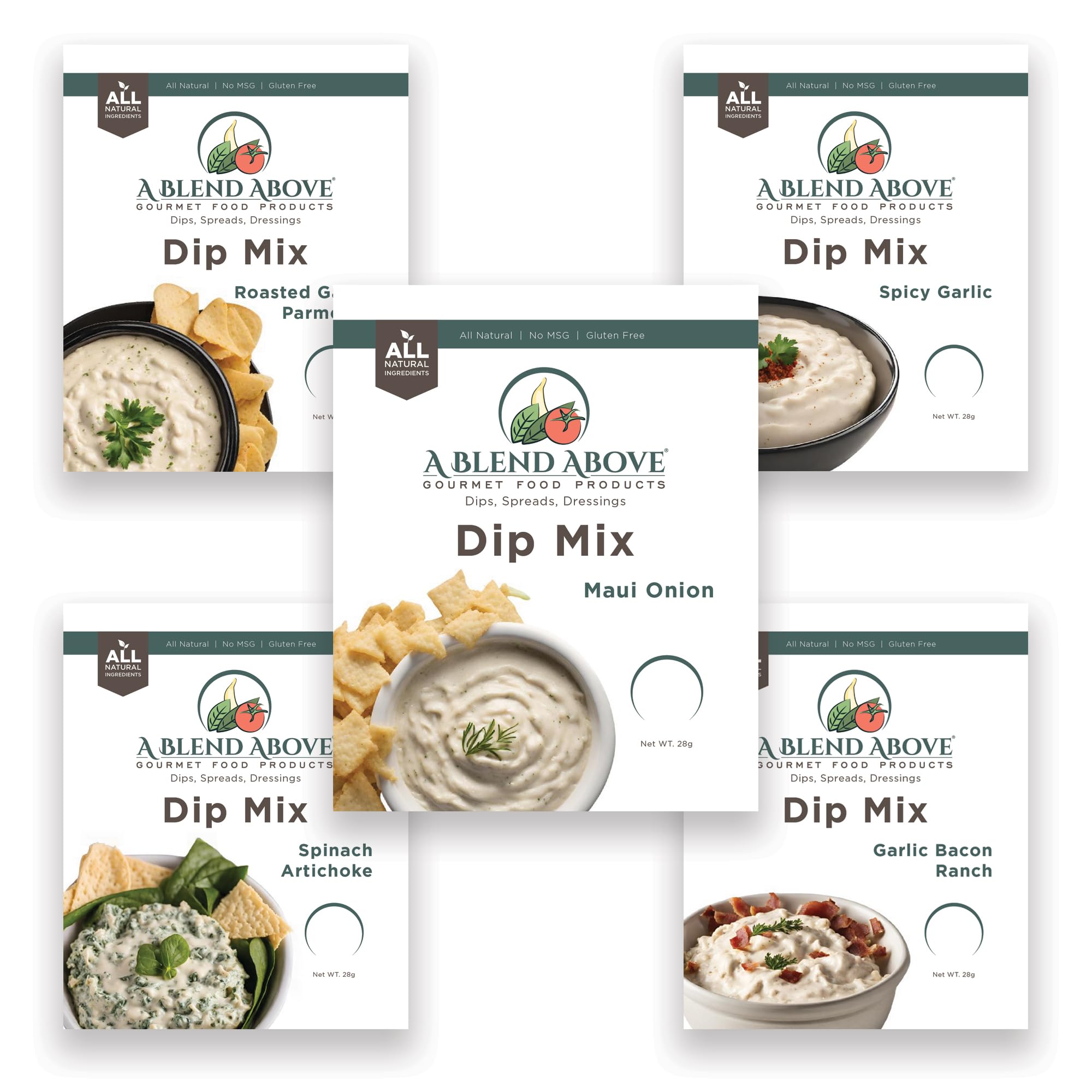 Amazon.com: A Blend Above Best Sellers Dip Mix 5 Pack Includes Roasted ...