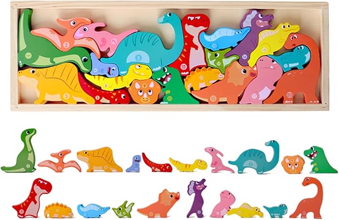 Amazon.co.jp: Sironoa 知育玩具 木製 パズル おもちゃ 組み合わせ 動物 認識 2歳 3歳 4歳 子供 女の子 男の子 脳トレ 立体 積み木 入園お祝い プレゼント ...