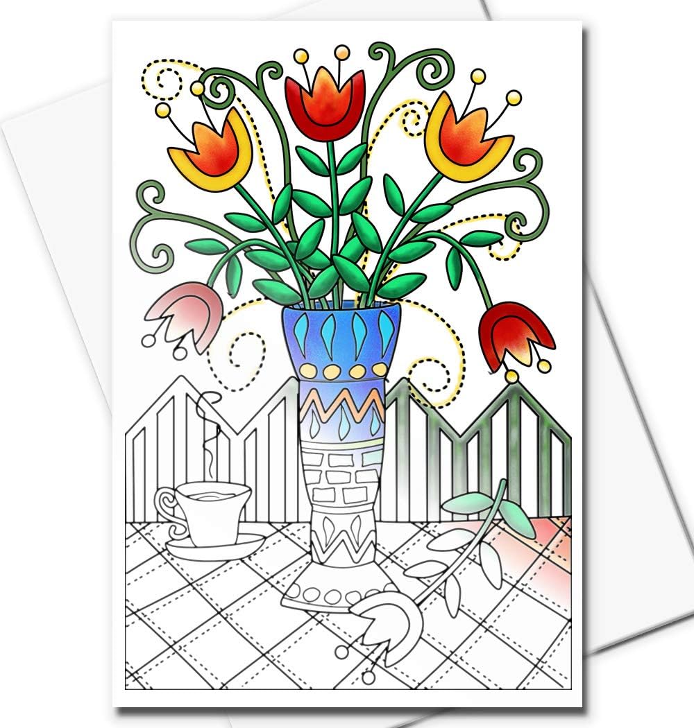 Art Eclect Adult Coloring Greeting Cards for Birthdays and Thank You ...