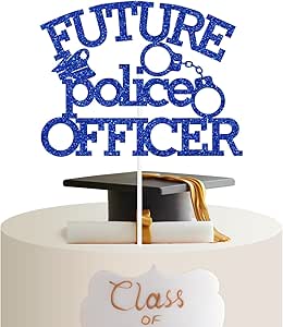 Amazon.com: Future Police Officer Cake Topper, Congrats Officer, Officer Décor, Police Academy ...