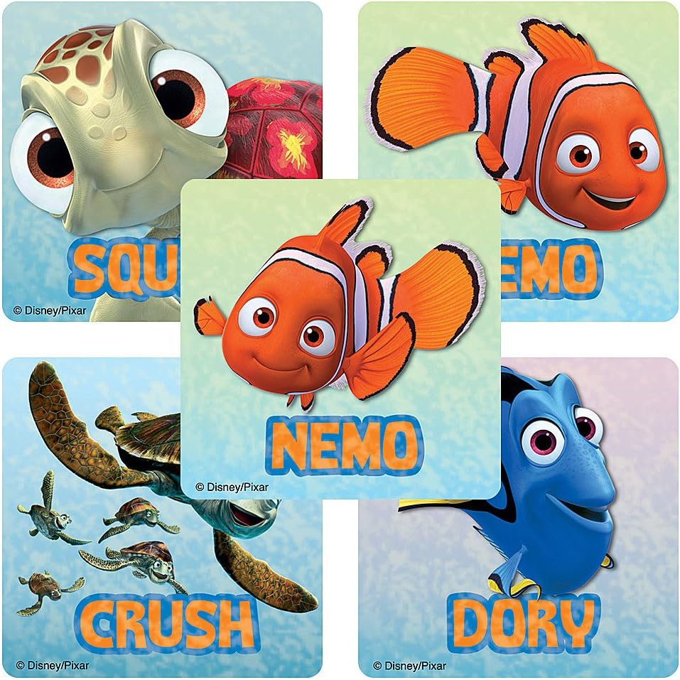 Amazon.com: Disney Finding Nemo Stickers - Party Favors - 100 Per Pack ...