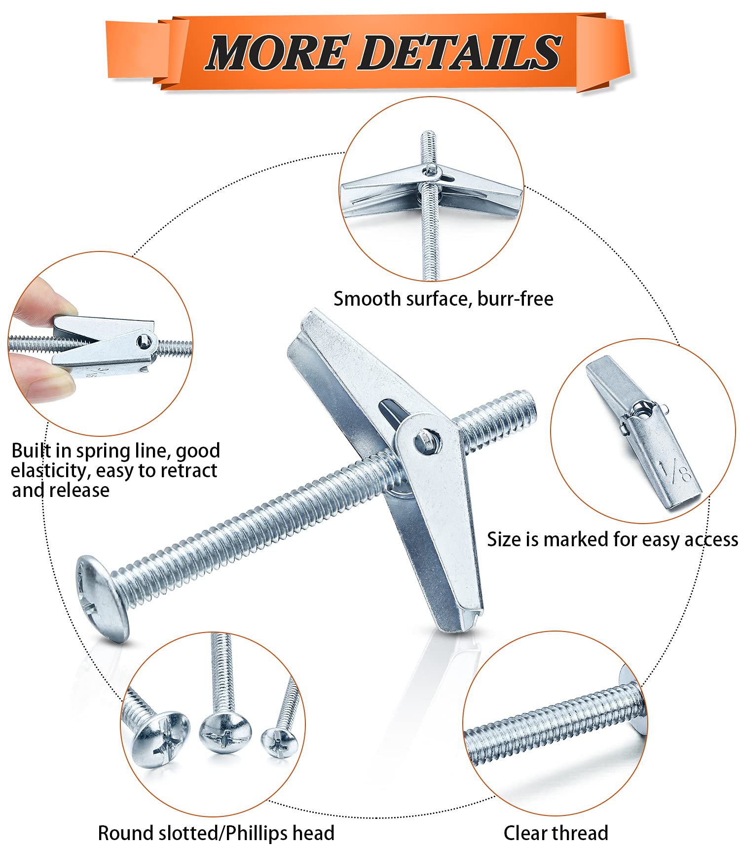 Snapklik.com : 24PCS Toggle Bolt And Wing Nut Set, Camtek Toggle Bolt ...