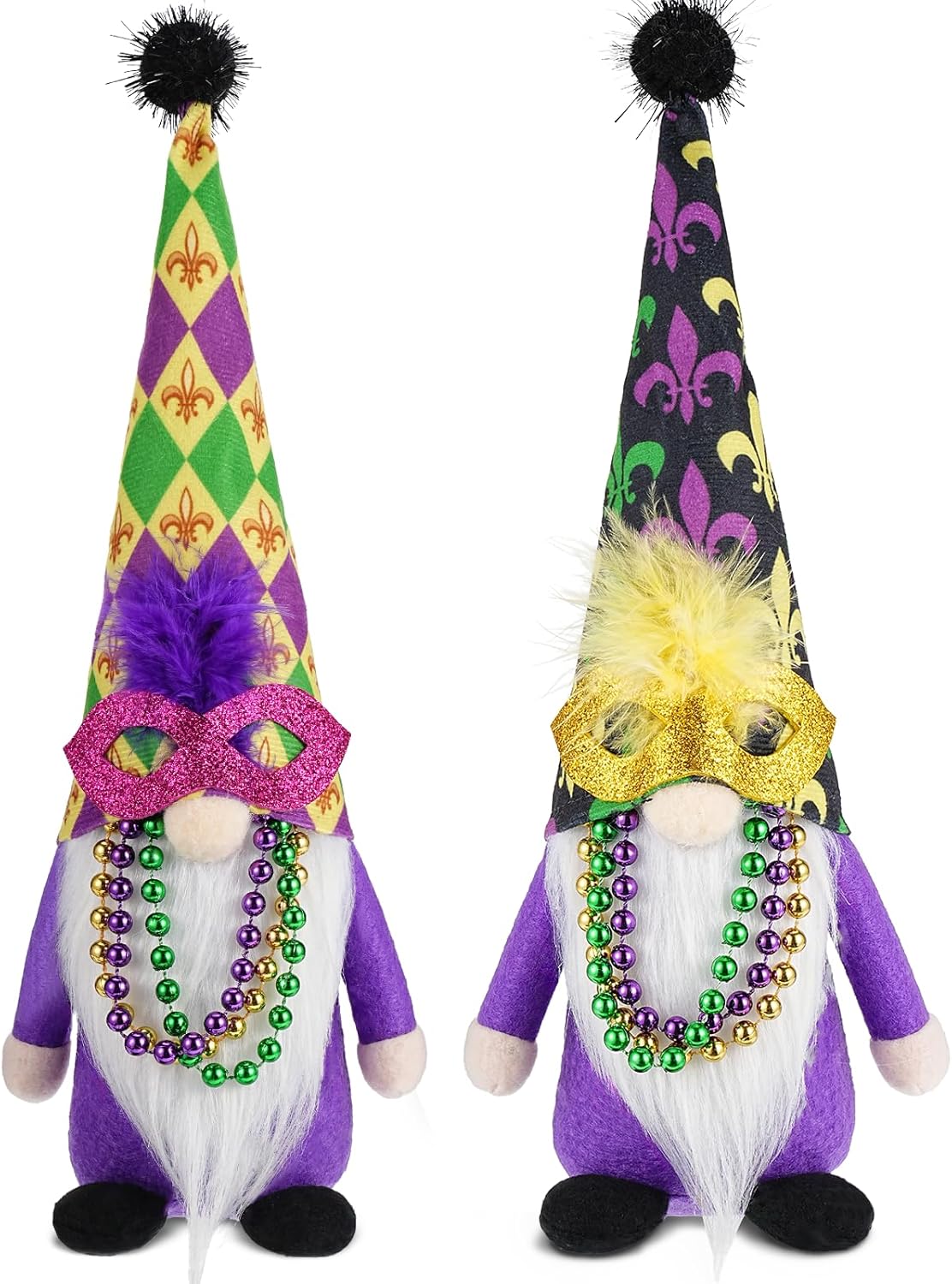 Amazon.com: CRCZK Mardi Gras Gnome Decor 2Pack Handmade Spring Gnome ...