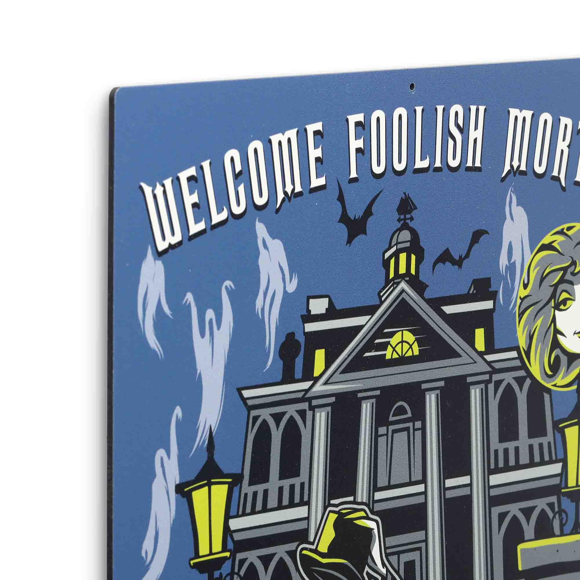 Snapklik.com : Disney Haunted Mansion Welcome Foolish Mortals Metal Sign