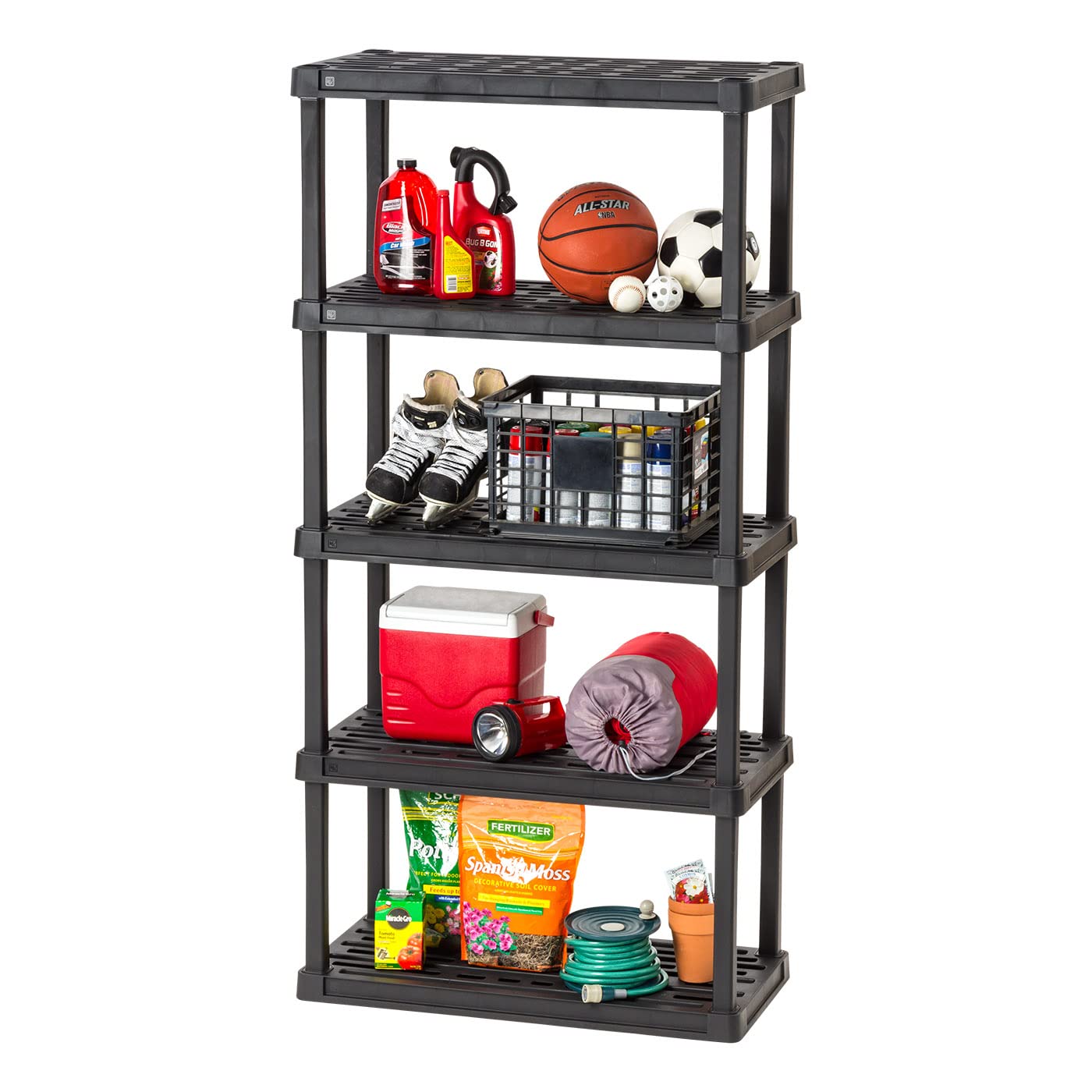 IRIS USA 5-Tier Shelving Unit, 73" Fixed Height, Large Storage ...