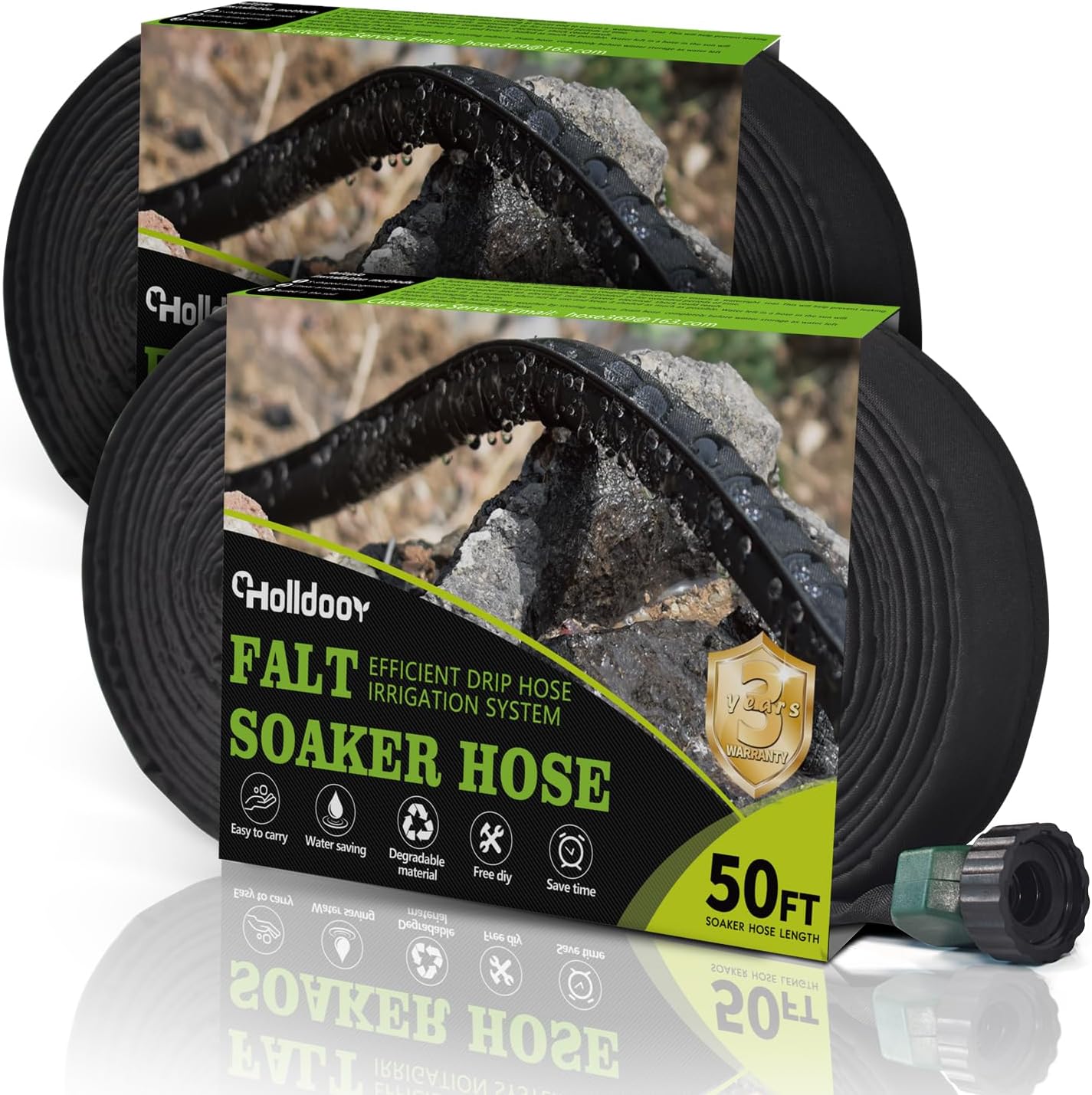 Amazon.com : GREEN MOUNT Garden Flat Flexible Soaker Hose 1/2" x 50 ft ...
