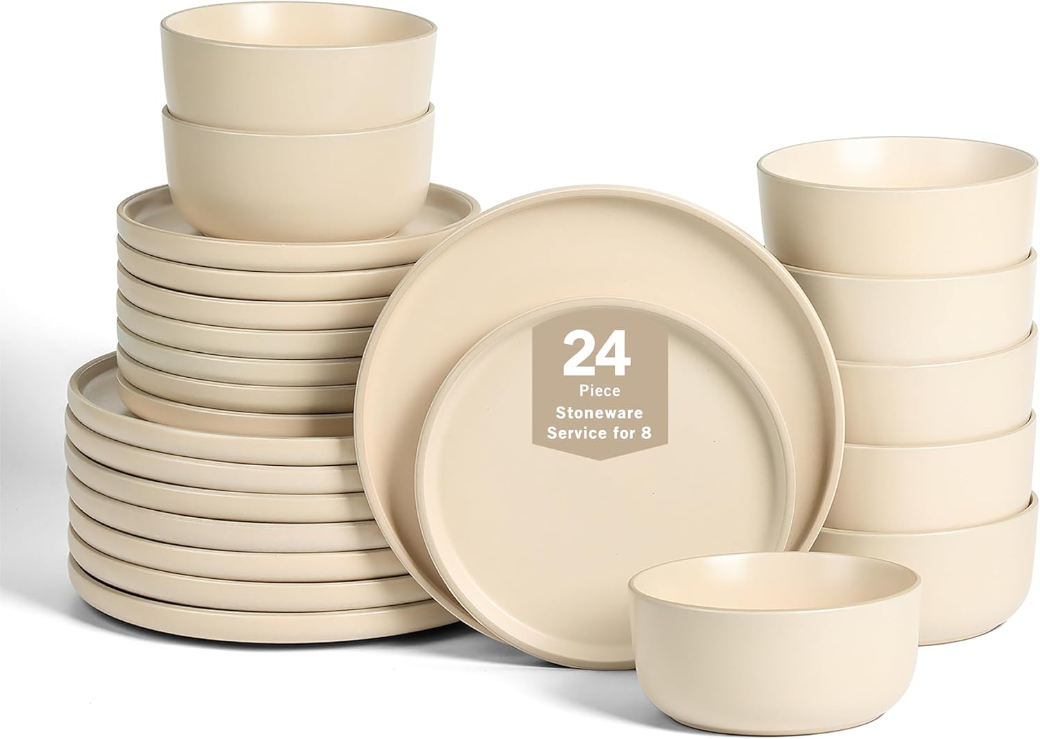 Amazon.com: Earth & Clay Amber 24-Piece Dinnerware Set Stoneware ...