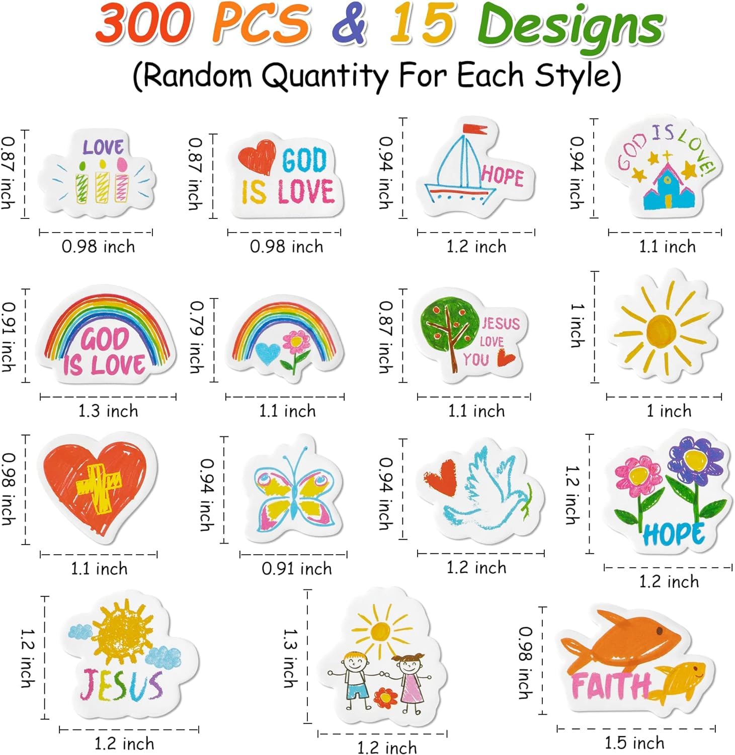 Snapklik.com : 300pcs Religious Cartoon Foam Stickers Sunday School ...