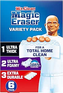 Mr. Clean Magic Eraser Variety Pack with Ultra Thick, Ultra Foamy, and ...