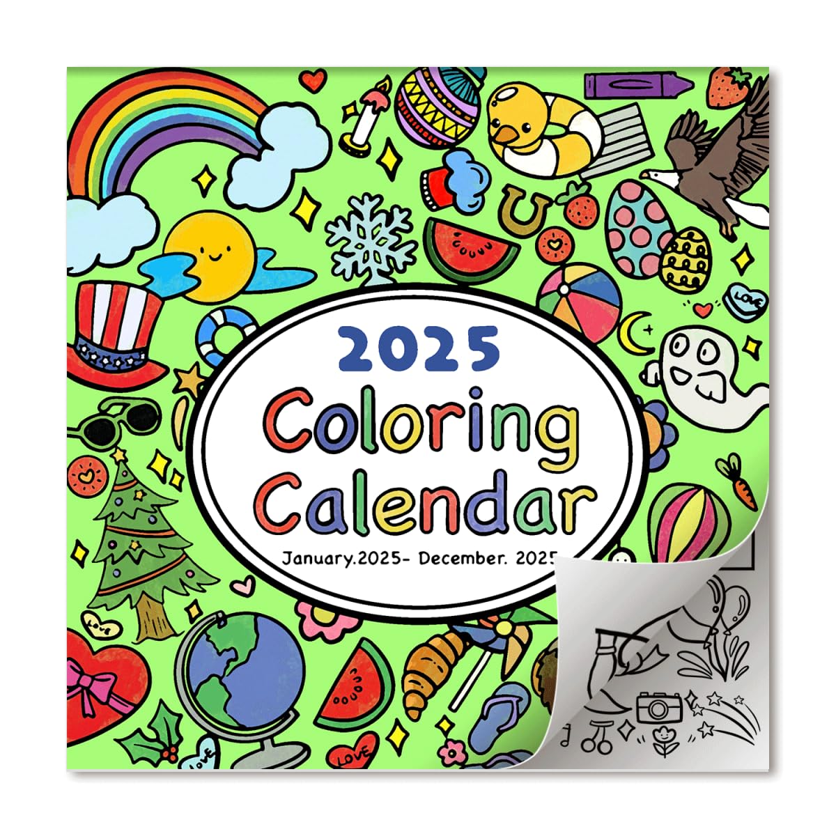 Amazon.com: HIMACHE 2025 Coloring Kids Wall Calendar with Unique ...