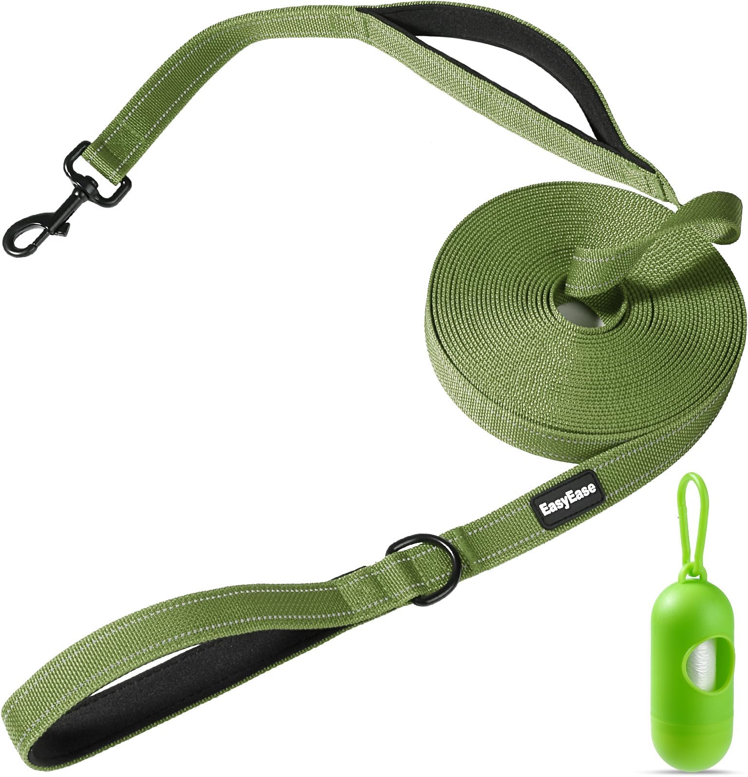 Amazon.com : 15FT Long Dog Leash with 2 Comfortable Soft Padded Handles ...