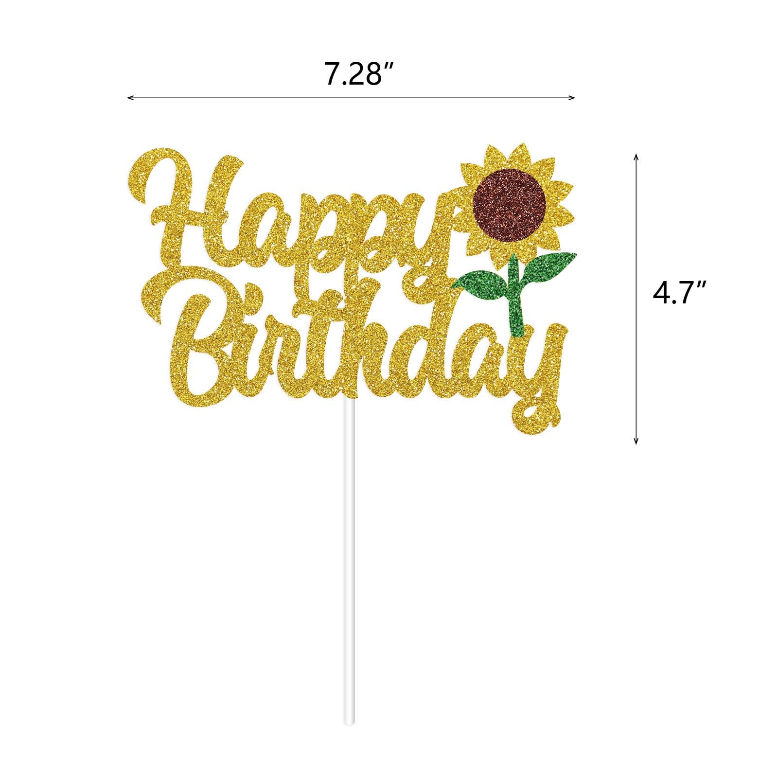 Snapklik.com : Sunflower Cake Topper - Happy Birthday Sign Sunflower ...