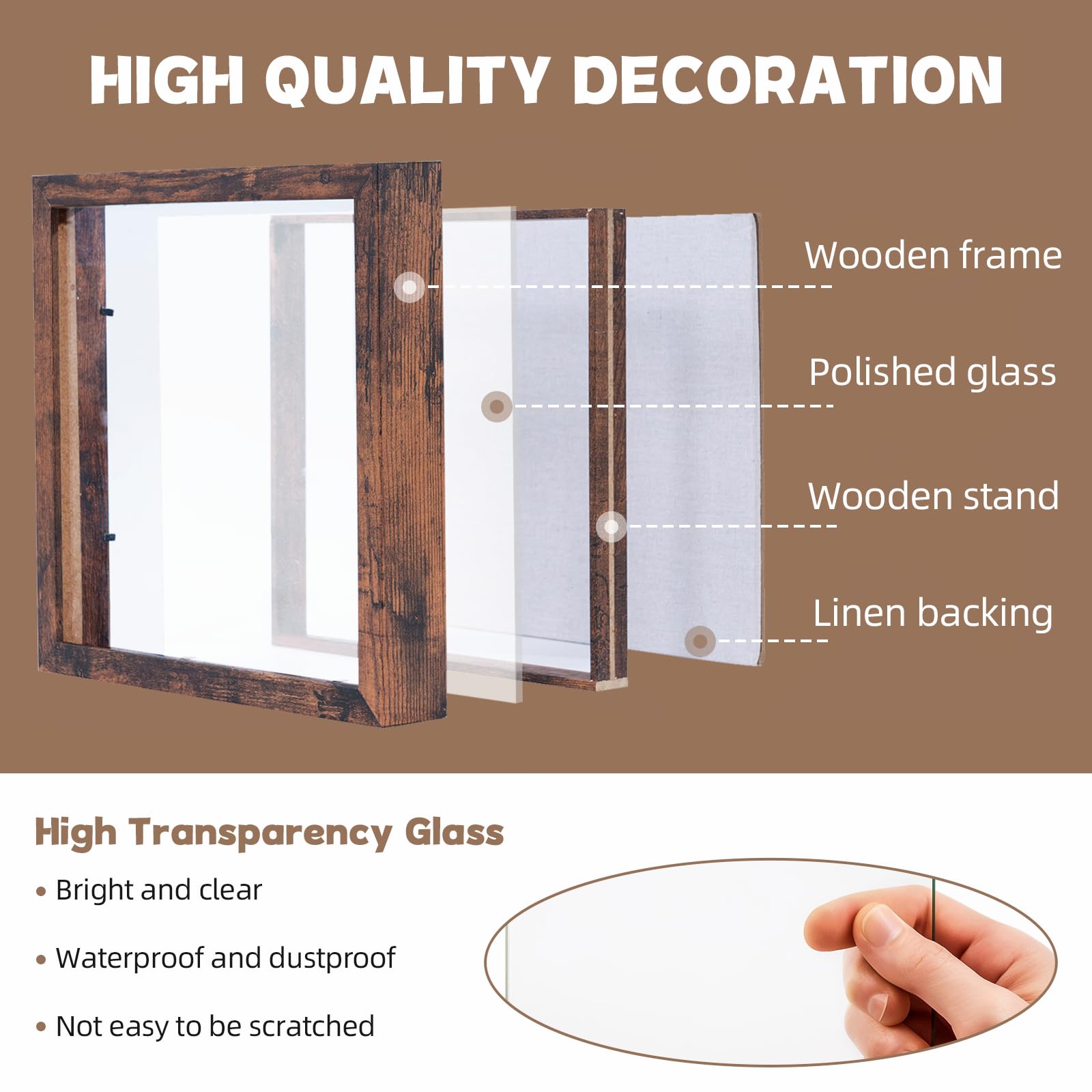 Shadow Box 14x18 GraduationMall 13x16 Wood – Glass Front, Linen Back, 1 ...