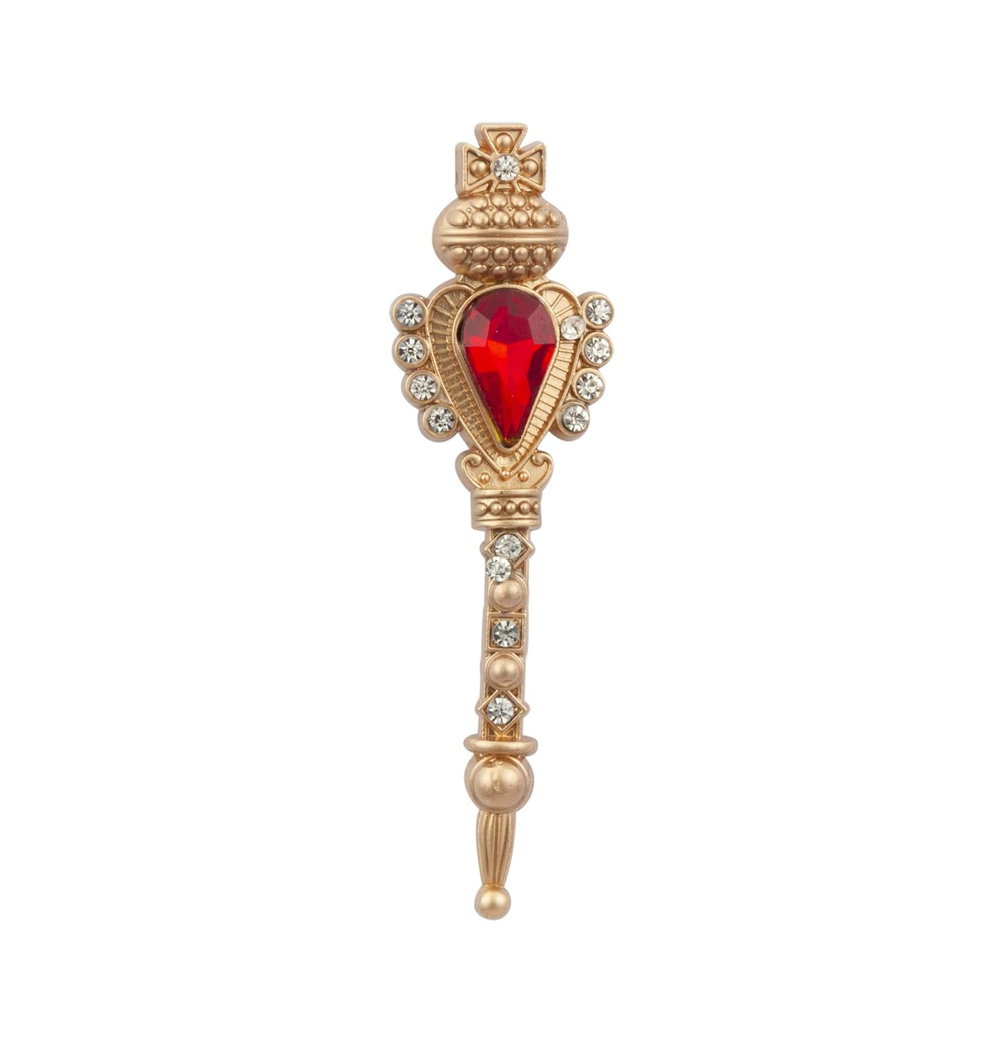 Buy Knighthood Golden Key with Red Stone and Stone Detailing Lapel Pin ...