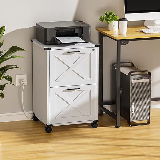Amazon.com: Onelike Small Wood File Cabinet with Lock, Nightstand with ...
